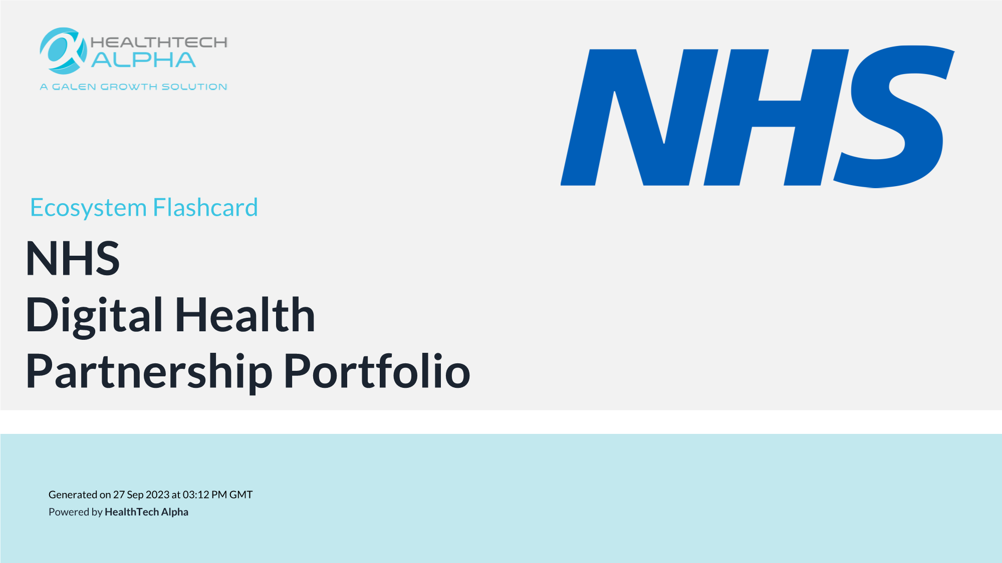 Flashcard Health Systems NHS Digital Health Portfolio - HealthTech Alpha